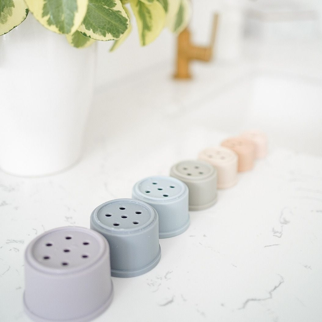 7 piece silicone stacking/nesting cups | Tailored Tots